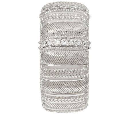 "As Is" Judith Ripka Sterling Ribbed 3/10cttw Diamonique Ring - QVC.com