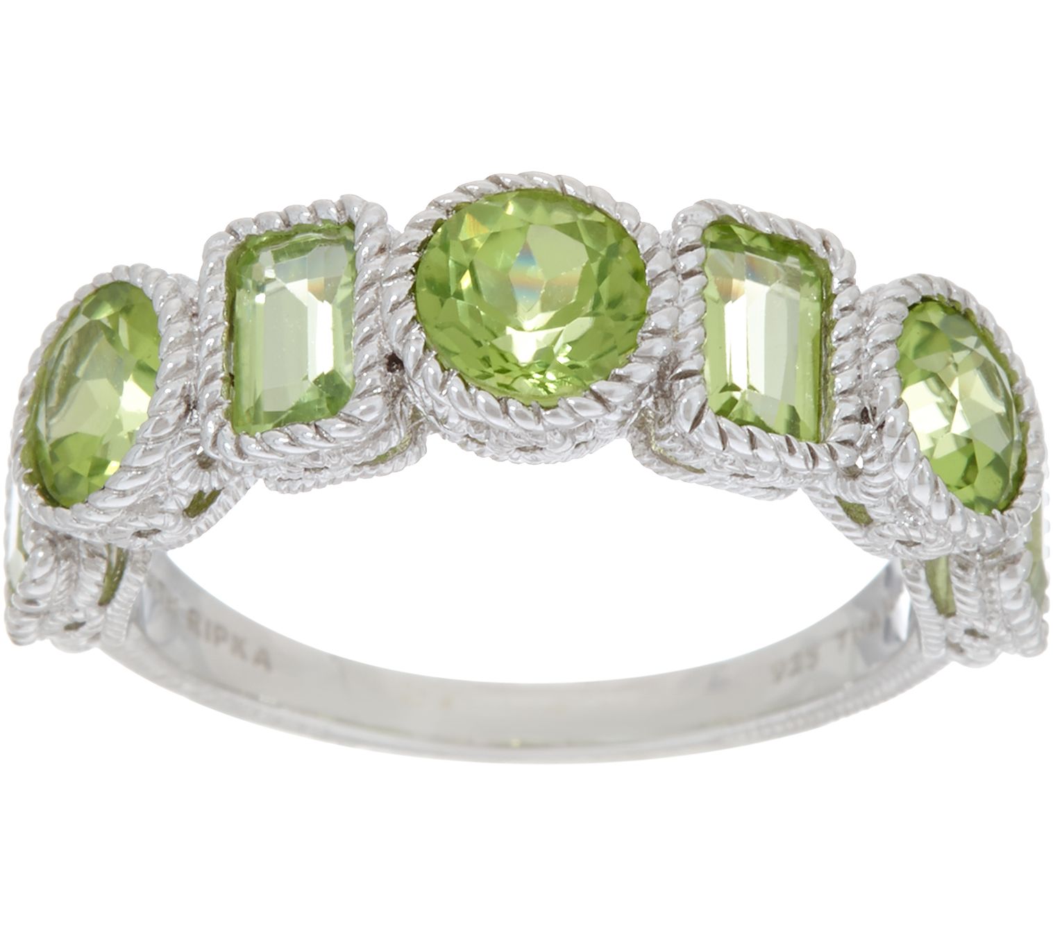 "As Is" Judith Ripka Sterling Silver Seven Stone 2.40 cttw Peridot Ring ...