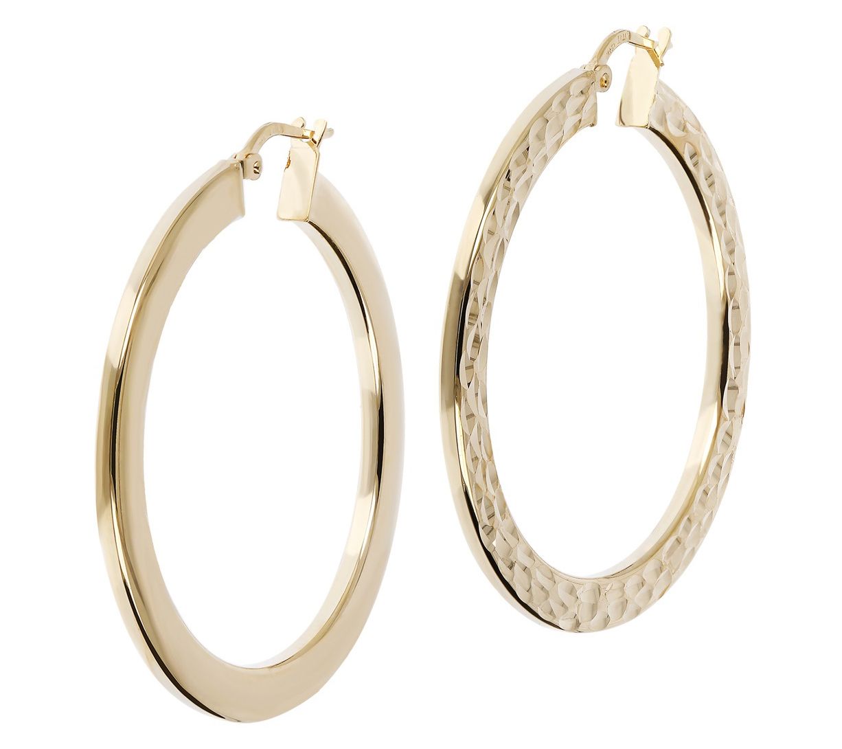 Veronese 18K Clad 1-1/2" Round Hoop Earrings - QVC.com