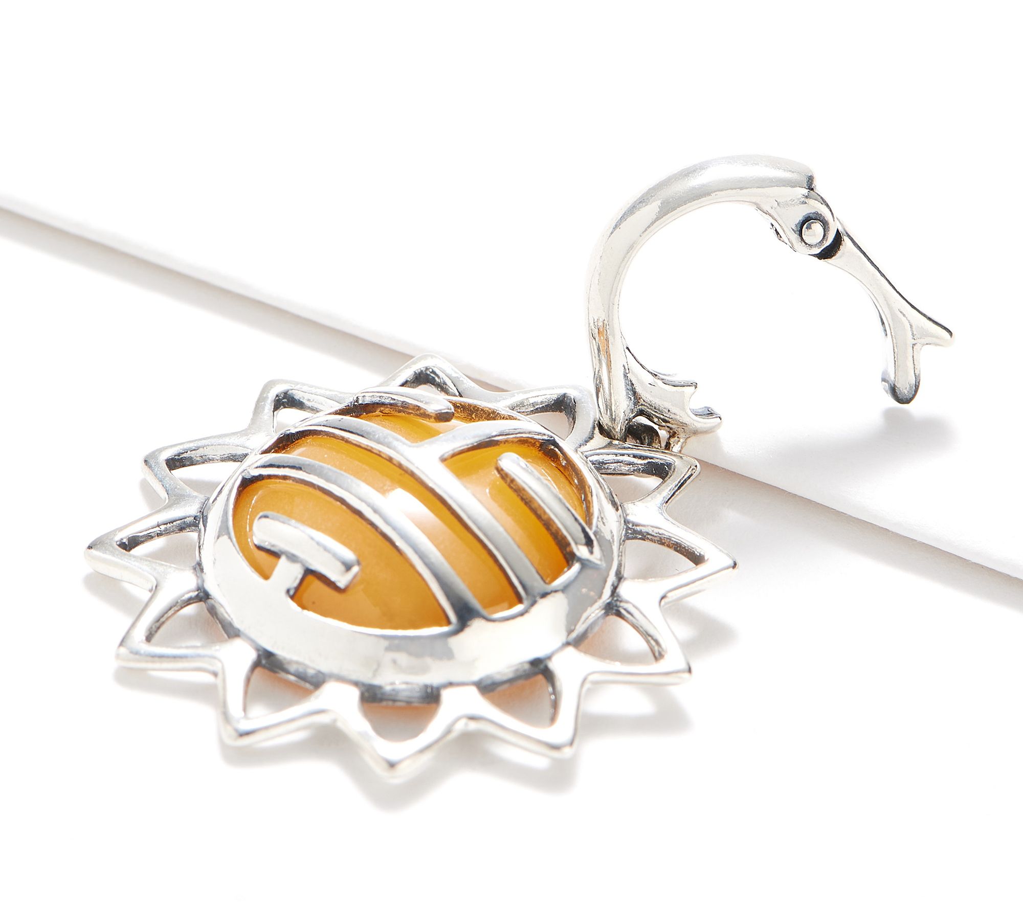 "As Is" American West Sterling Yellow Jasper Sun Enhancer - QVC.com