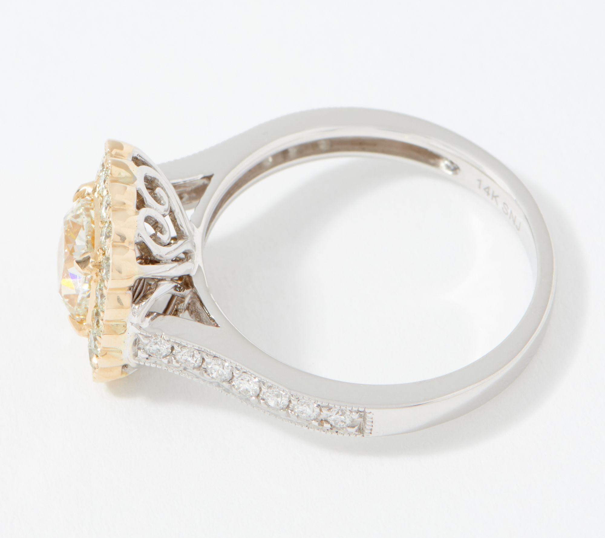 Affinity 14K Gold Natural Yellow Diamond Ring, 1.30 cttw - QVC.com