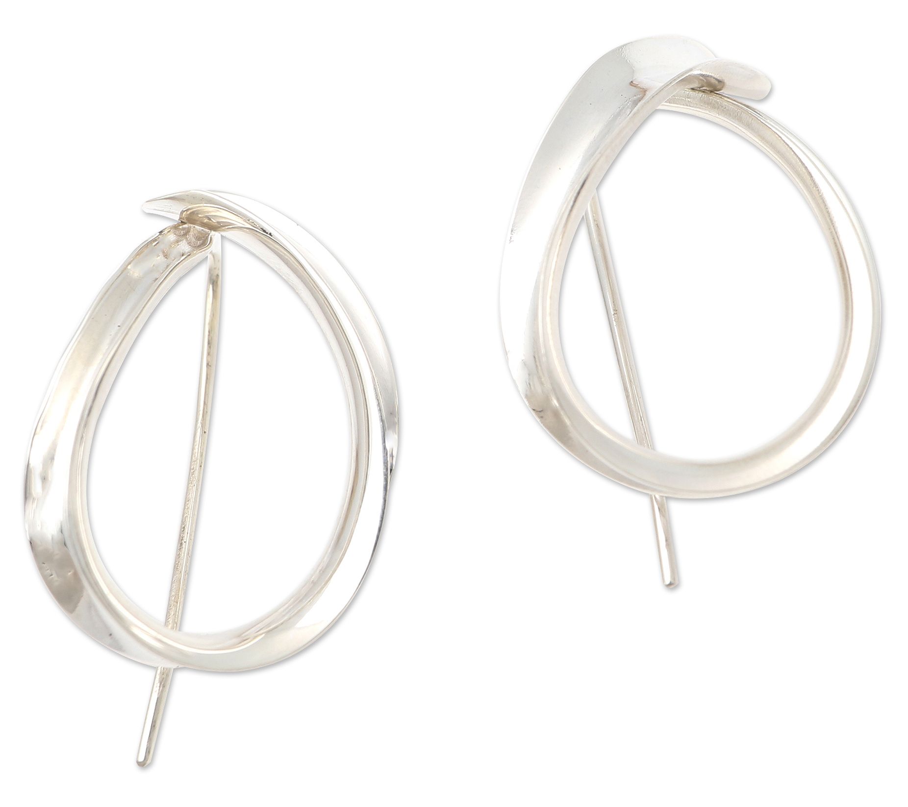 Novica Artisan Crafted Sterling Open Loop Drop Earrings - QVC.com