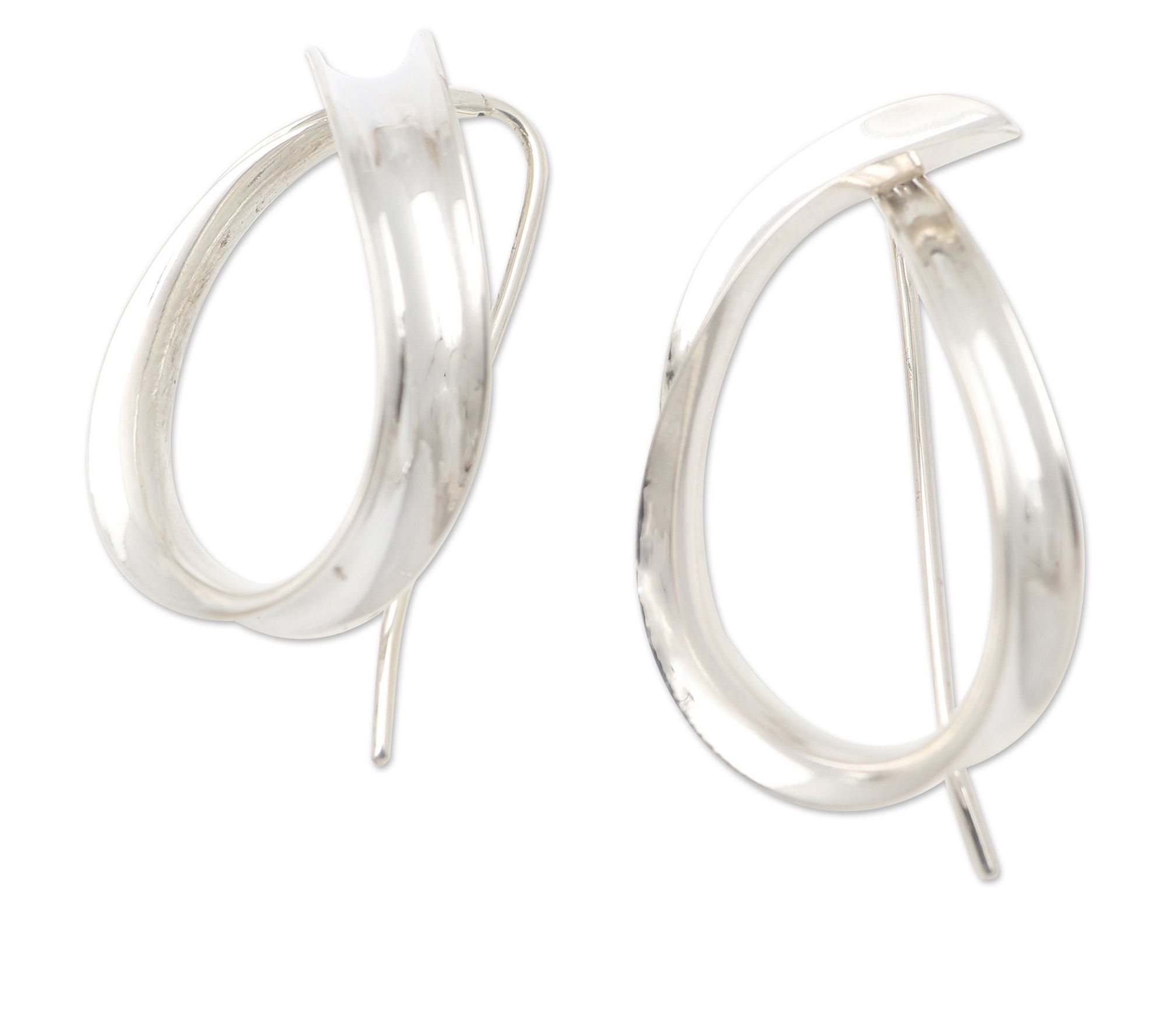 Novica Artisan Crafted Sterling Open Loop Drop Earrings - QVC.com