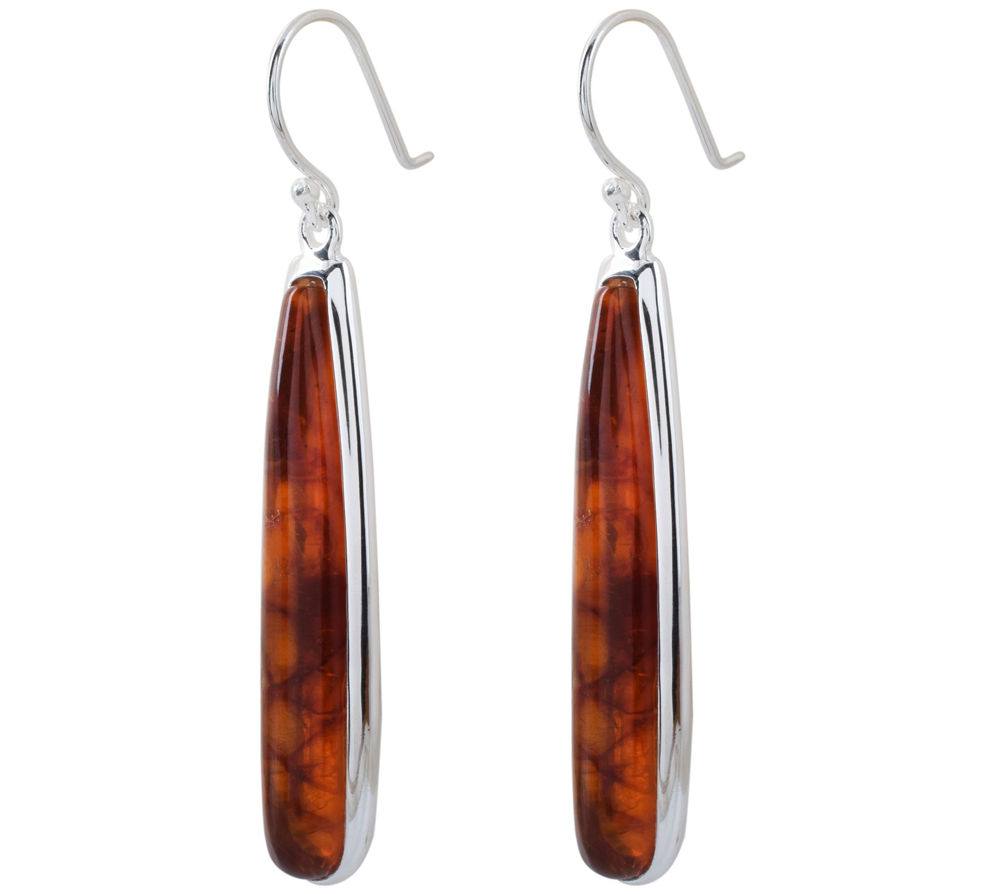 Affinity Gems Amber Dangle Earrings, Sterling - QVC.com
