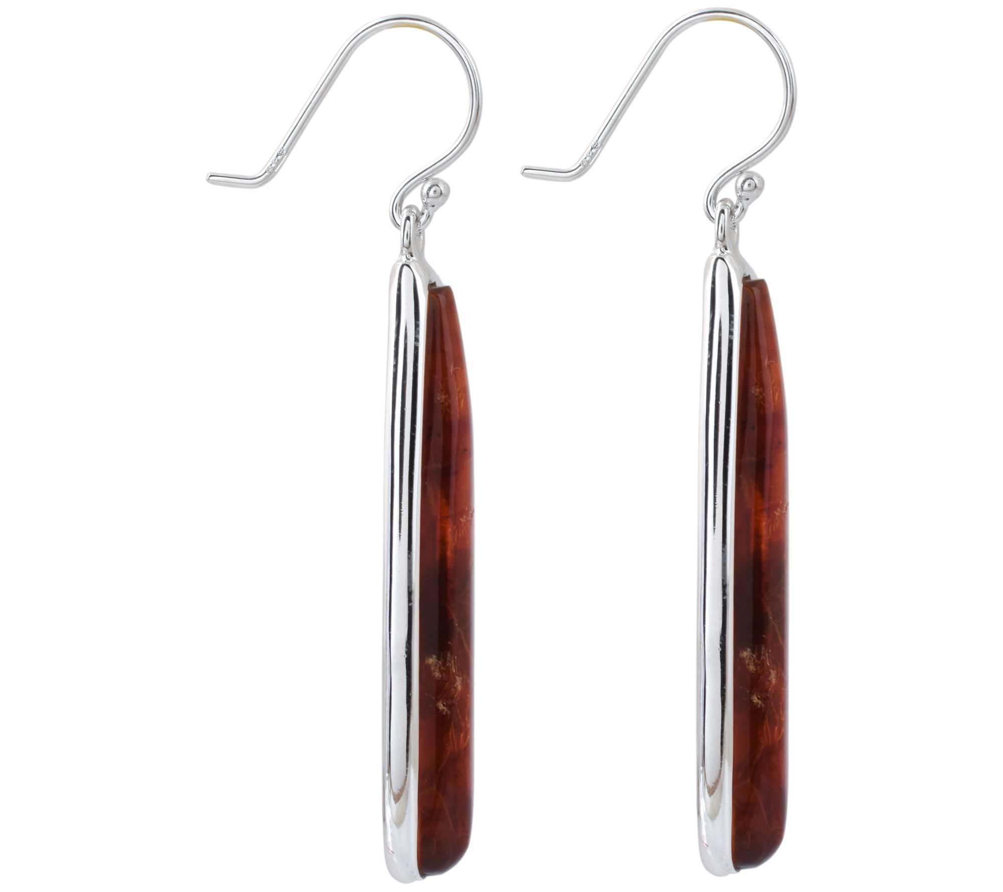 Affinity Gems Amber Dangle Earrings, Sterling - QVC.com