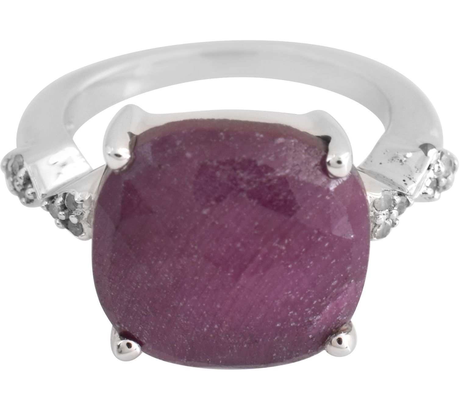 Affinity Gems Indian Ruby & Diamond Accent Ring, Sterling - QVC.com