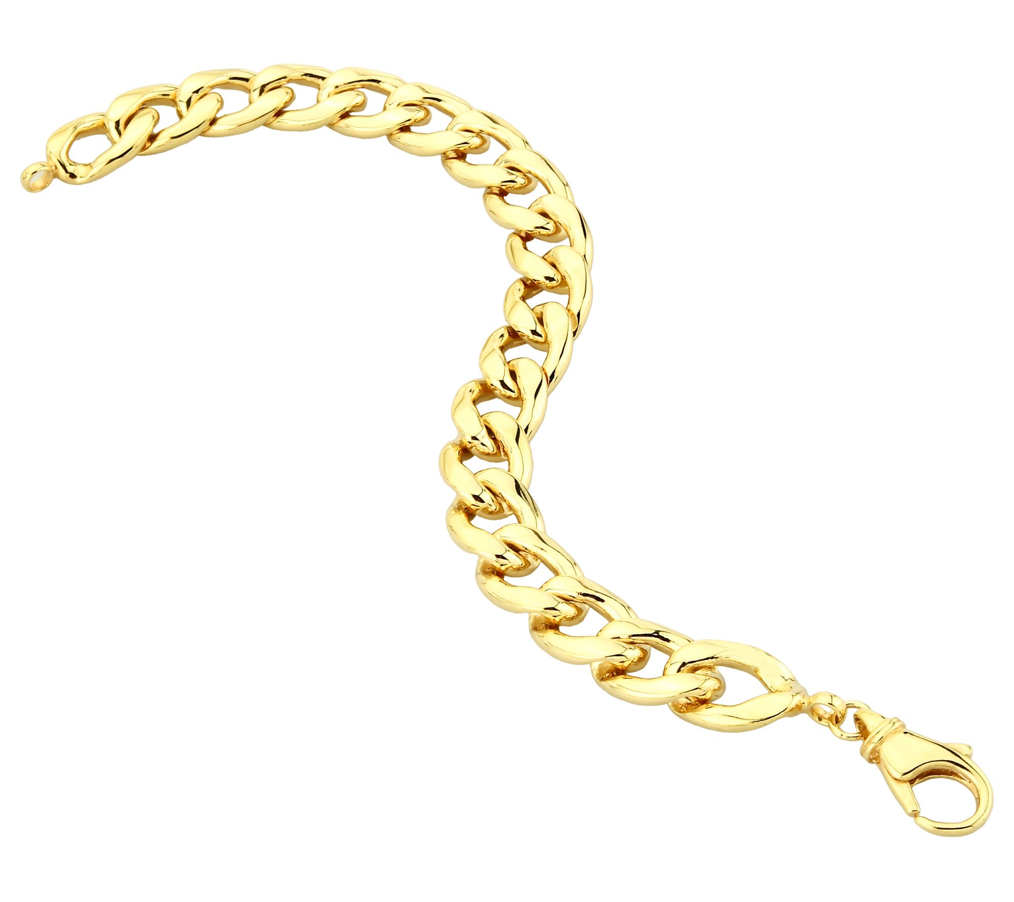Adorna 14K Gold Men's Curb Link Solid Bracelet - QVC.com