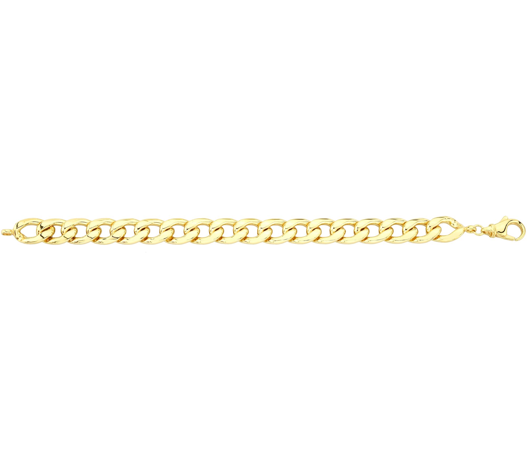 Adorna 14K Gold Men's Curb Link Solid Bracelet - QVC.com
