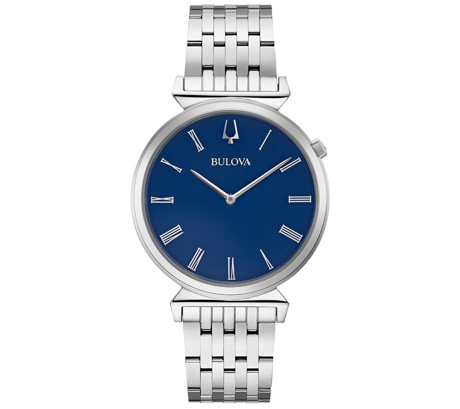 Bulova Men's Stainless Steel Blue Dial Watch - QVC.com