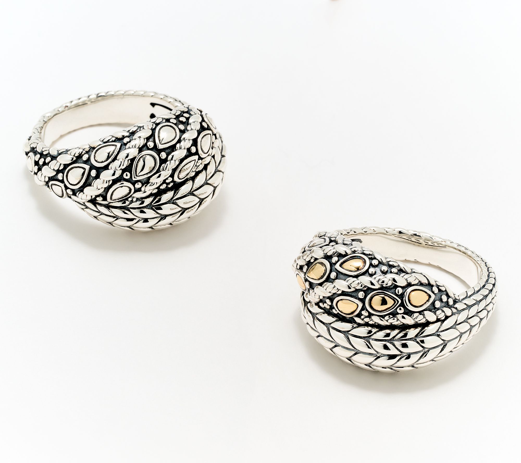 JAI Sterling Silver or Sterling Silver & 14K Gold Twist Ring - QVC.com