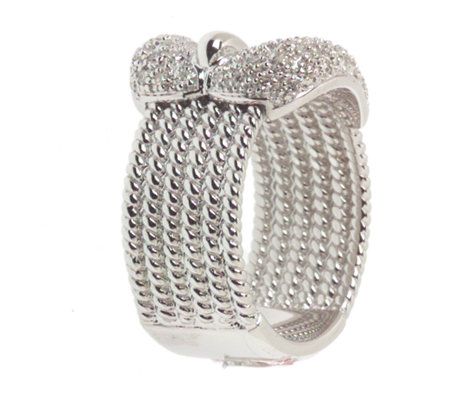 AffinityDiamond 1/4 ct tw Sterling Buckle Ring - QVC.com