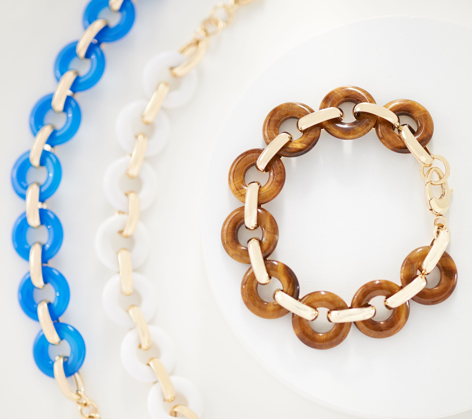 Italian Gold and Round Gemstone Bracelet - QVC.com