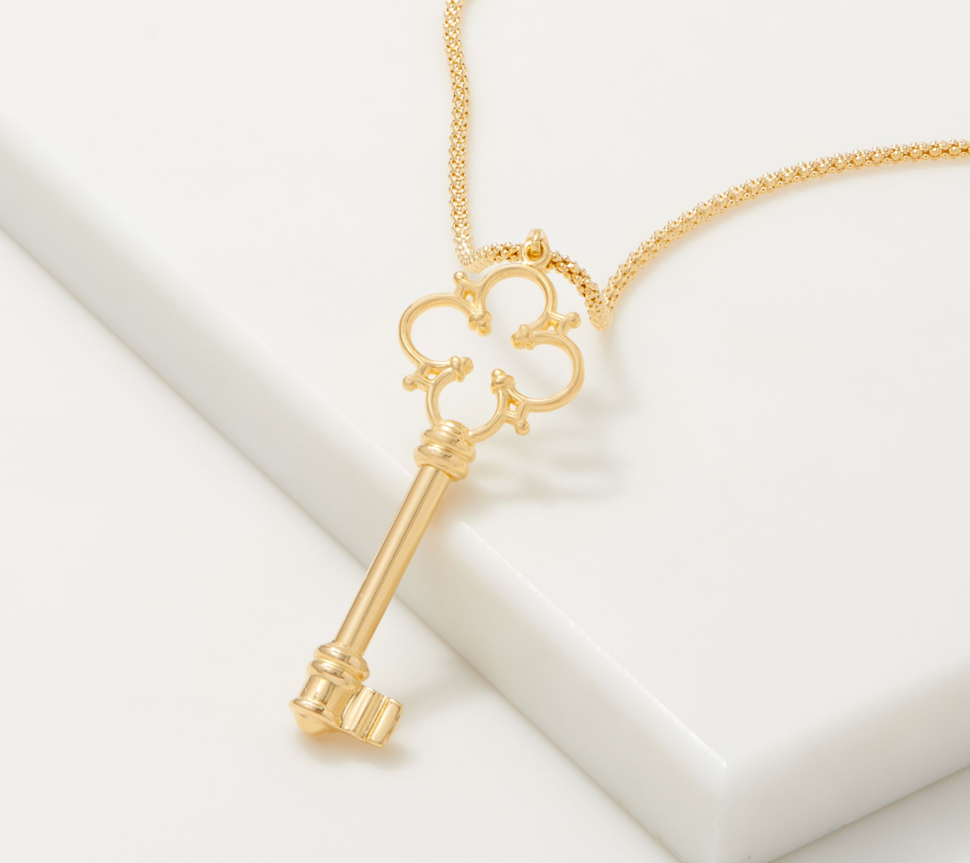 "As Is" Italian Silver Key Pendant with 30" Chain 8.0g Sterling Silver ...