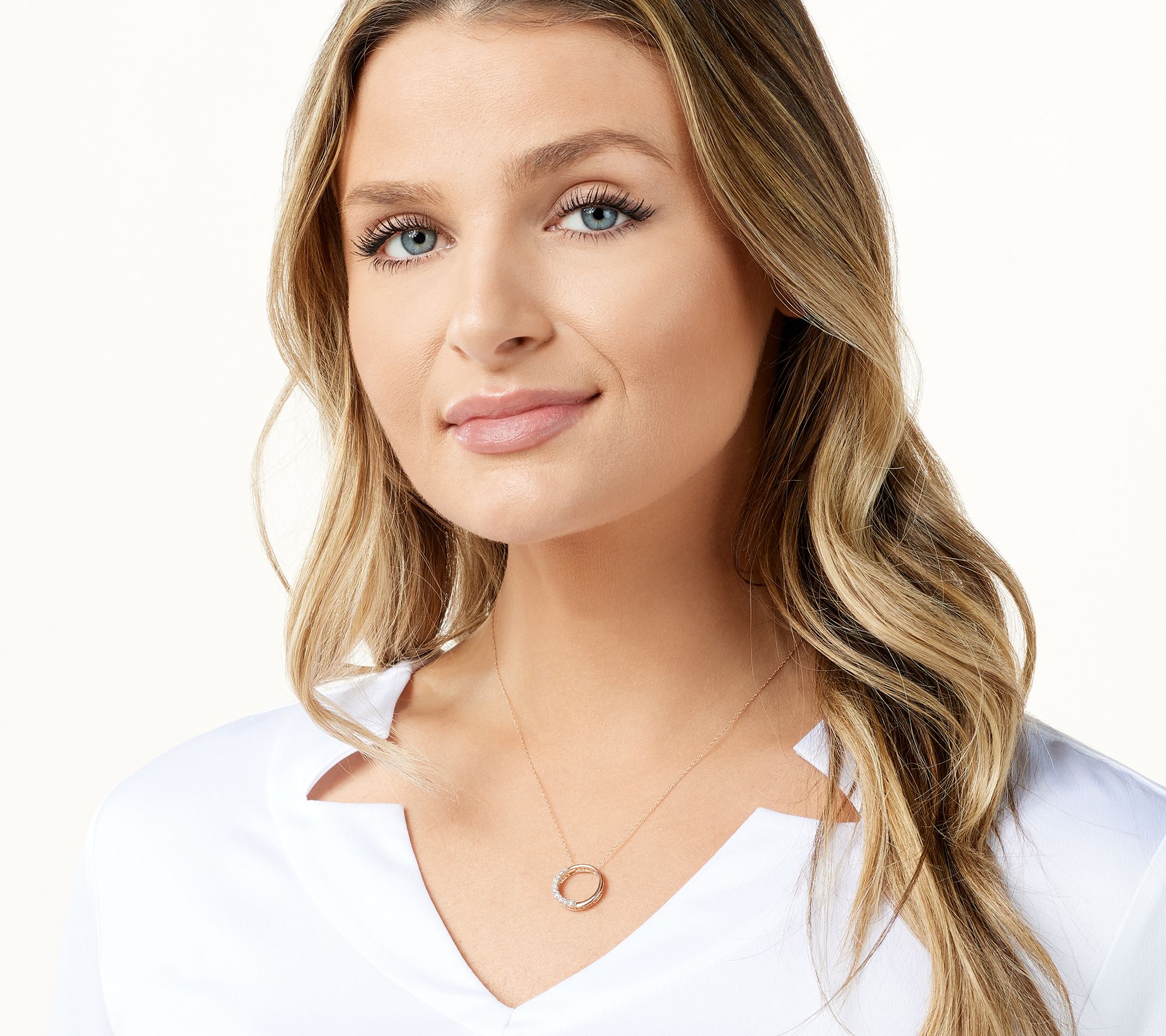 Affinity 14K Gold Diamond Circle Necklace, 1/3cttw - QVC.com