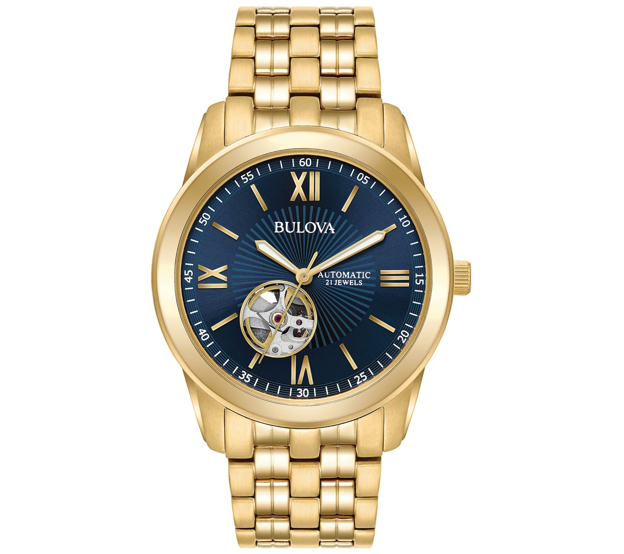 Bulova Men's Goldtone Automatic Bracelet Watch - QVC.com