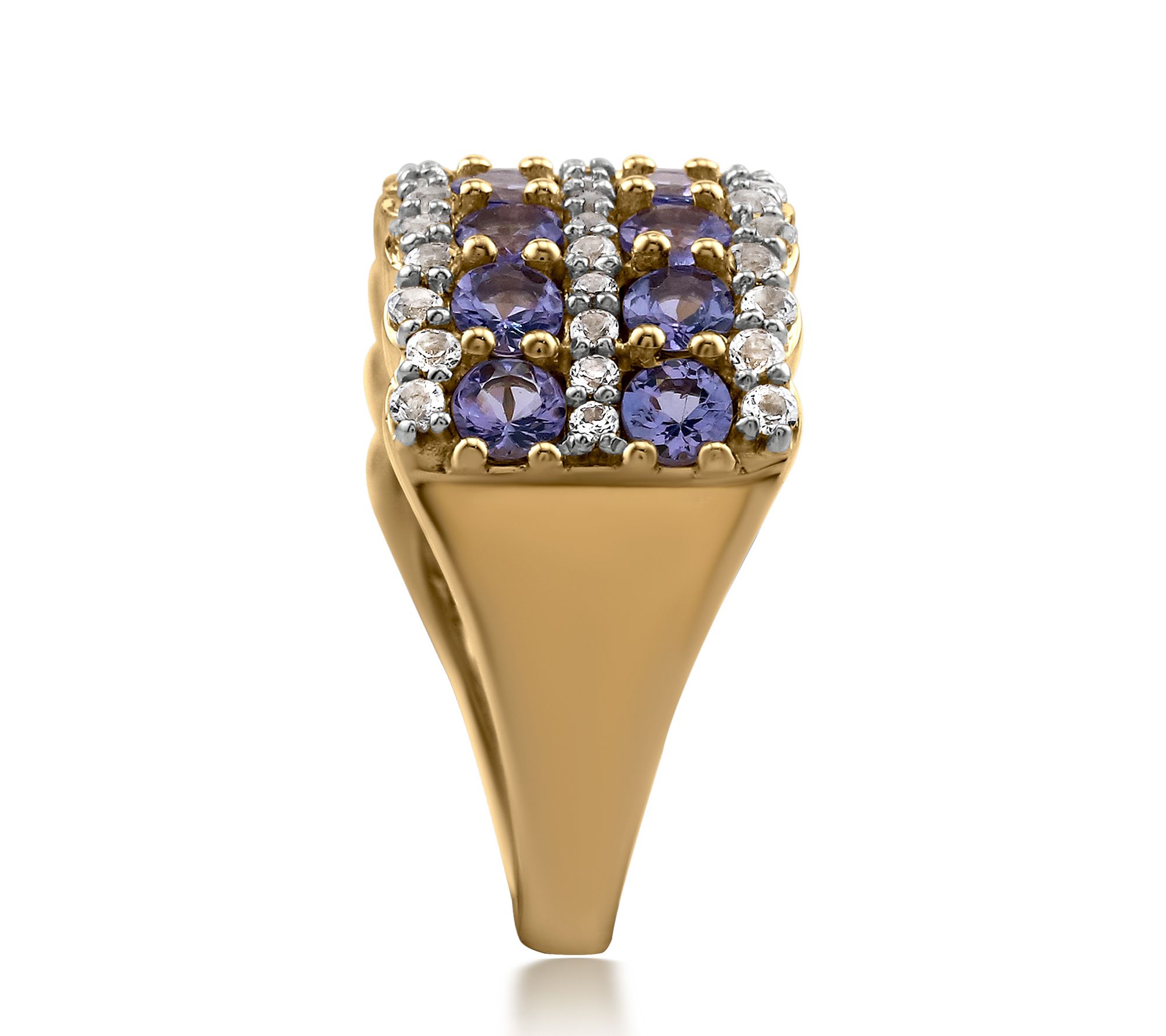 Affinity Gems Double-Row Gemstone Band Ring, 14 K Gold - QVC.com