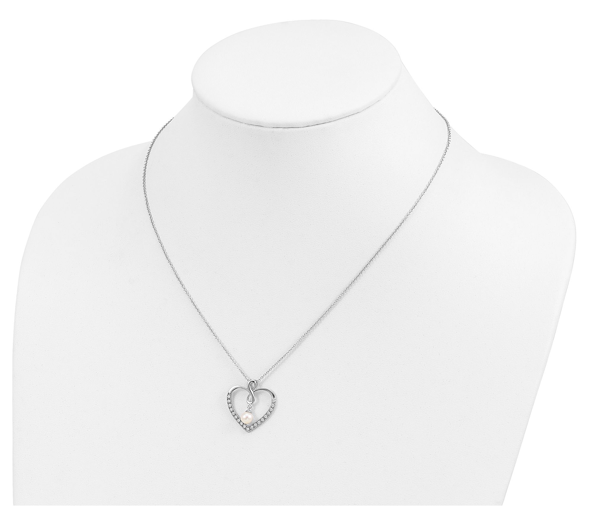 Sentimental Expressions Cultured Pearl Love Necklace, Sterling - QVC.com