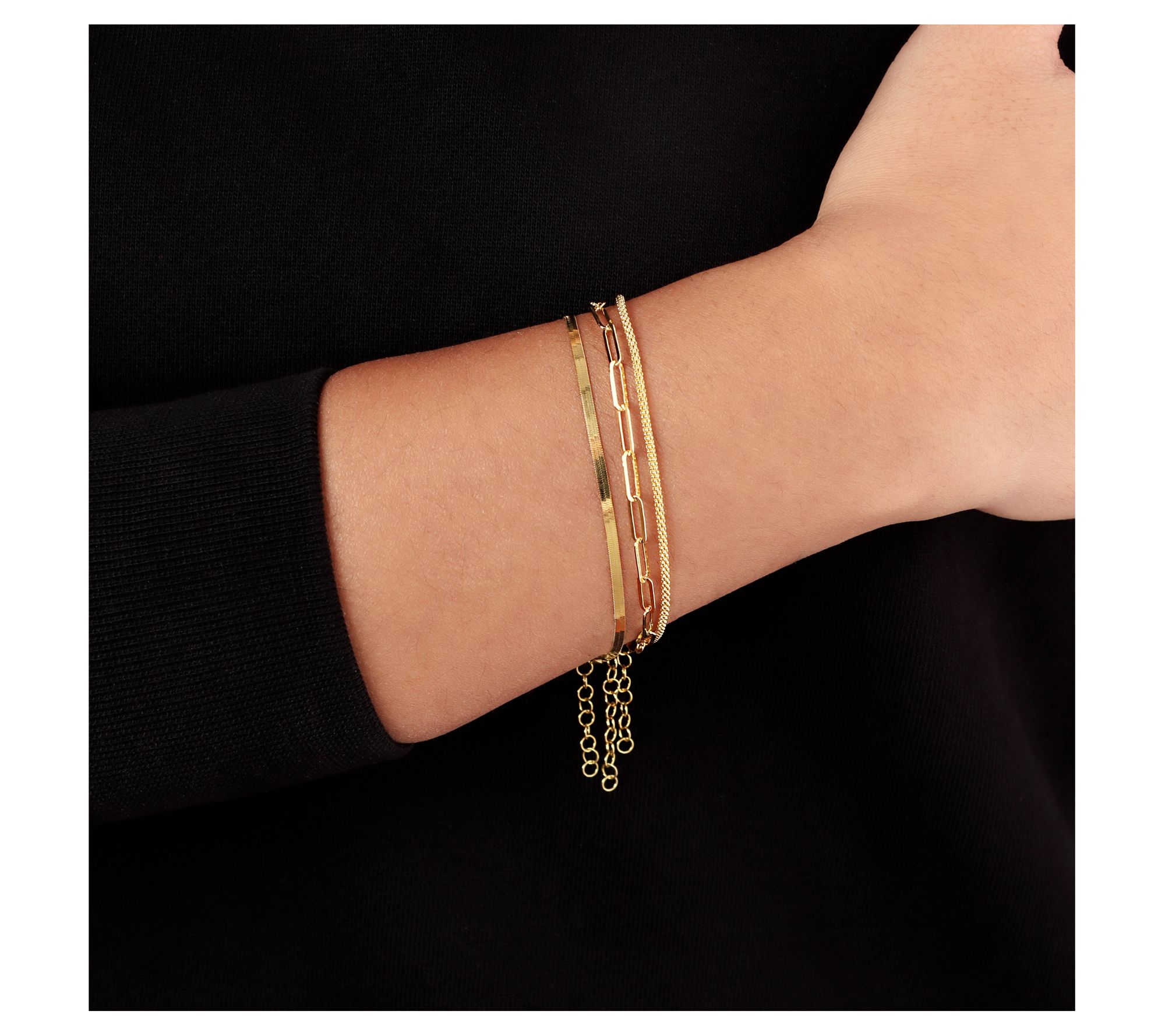 Italian Silver Set of 3 Bracelets, Sterling - QVC.com