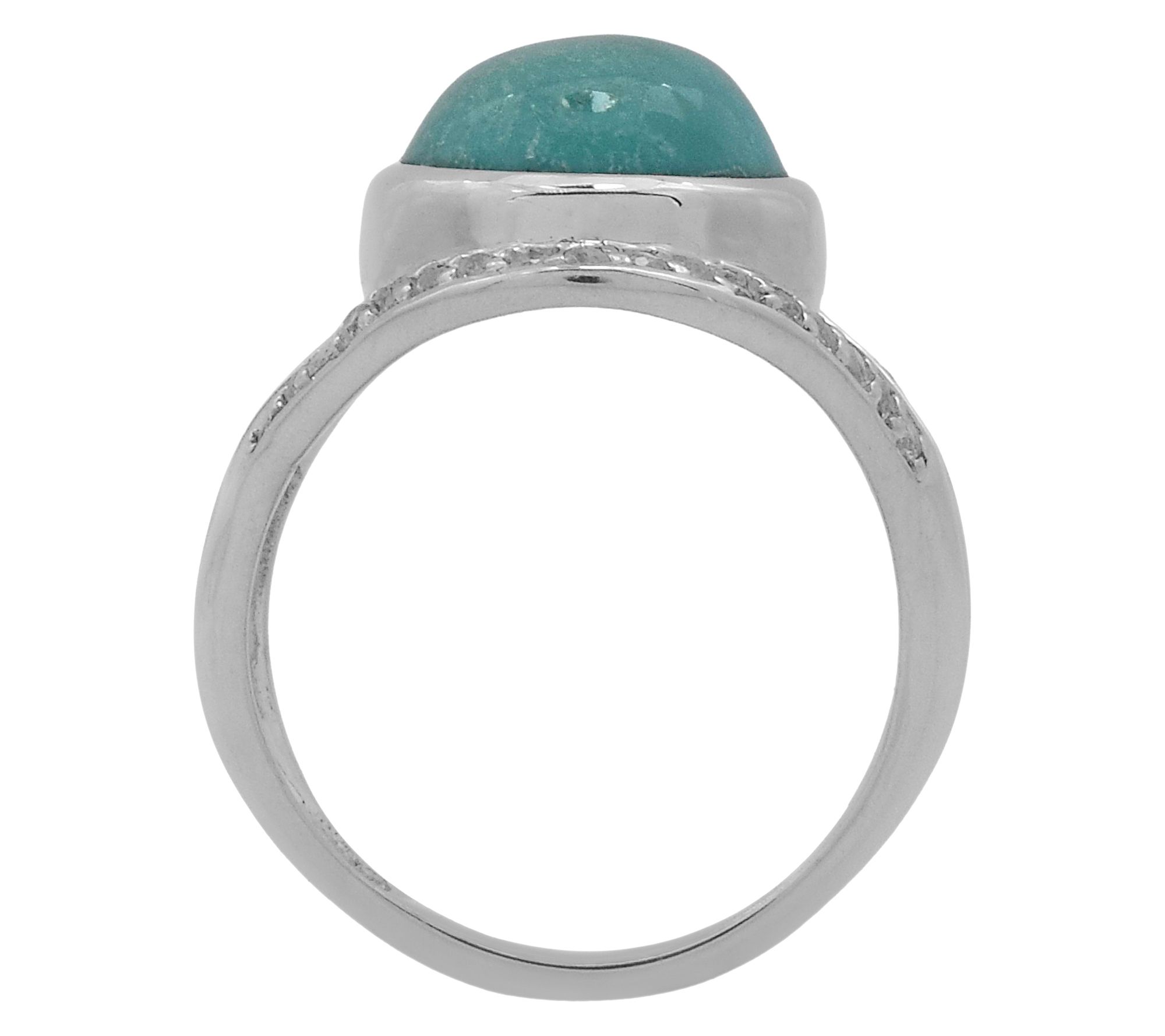 Affinity Gems Turquoise & White Topaz Ring, Sterling Silver - QVC.com