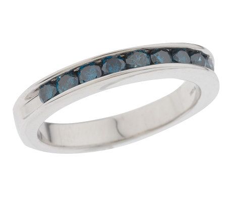 AffinityDiamond 1/2 ct tw Channel Set Sterling Band Ring - QVC.com