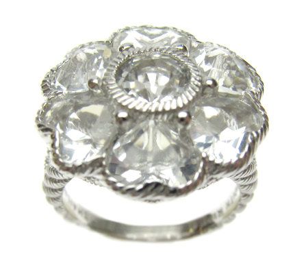 Judith Ripka Sterling 5.00 ct tw Crystal QuartzFlower Ring - QVC.com
