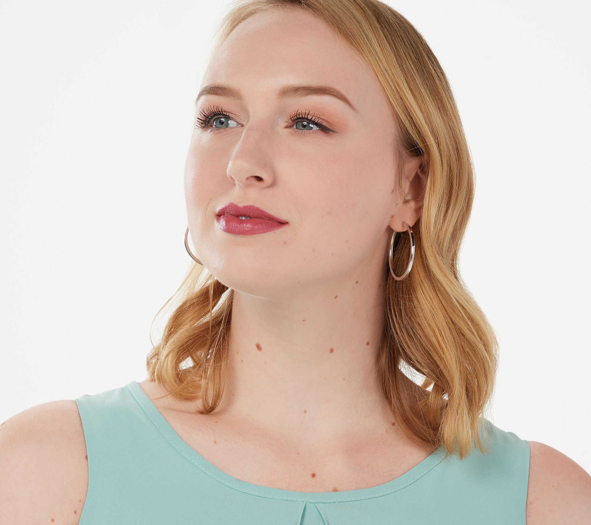 Italian Silver Bold Polished 1-1/2" Hoop Earrings - QVC.com