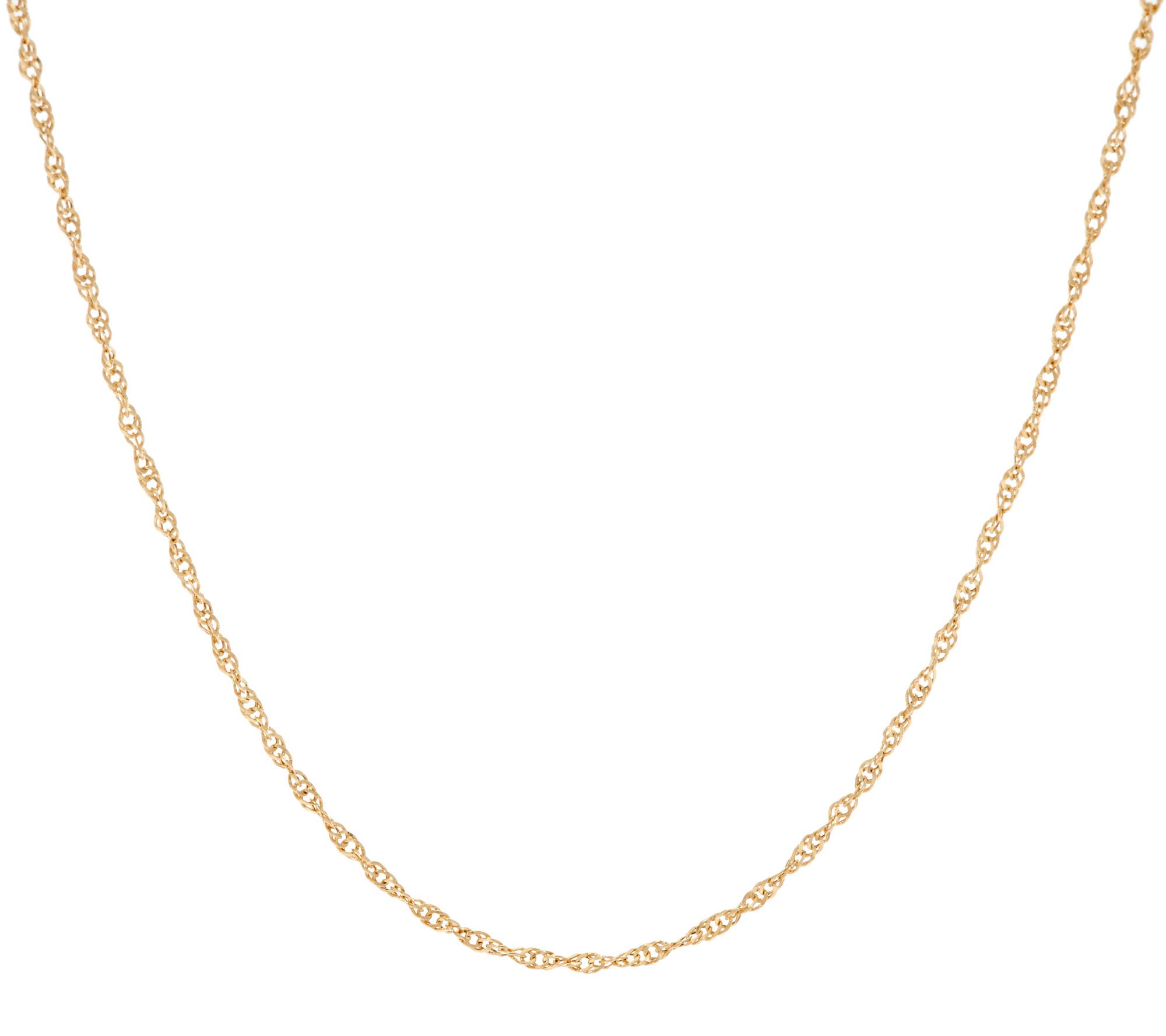 EternaGold 24" Singapore Necklace 14K Gold - QVC.com