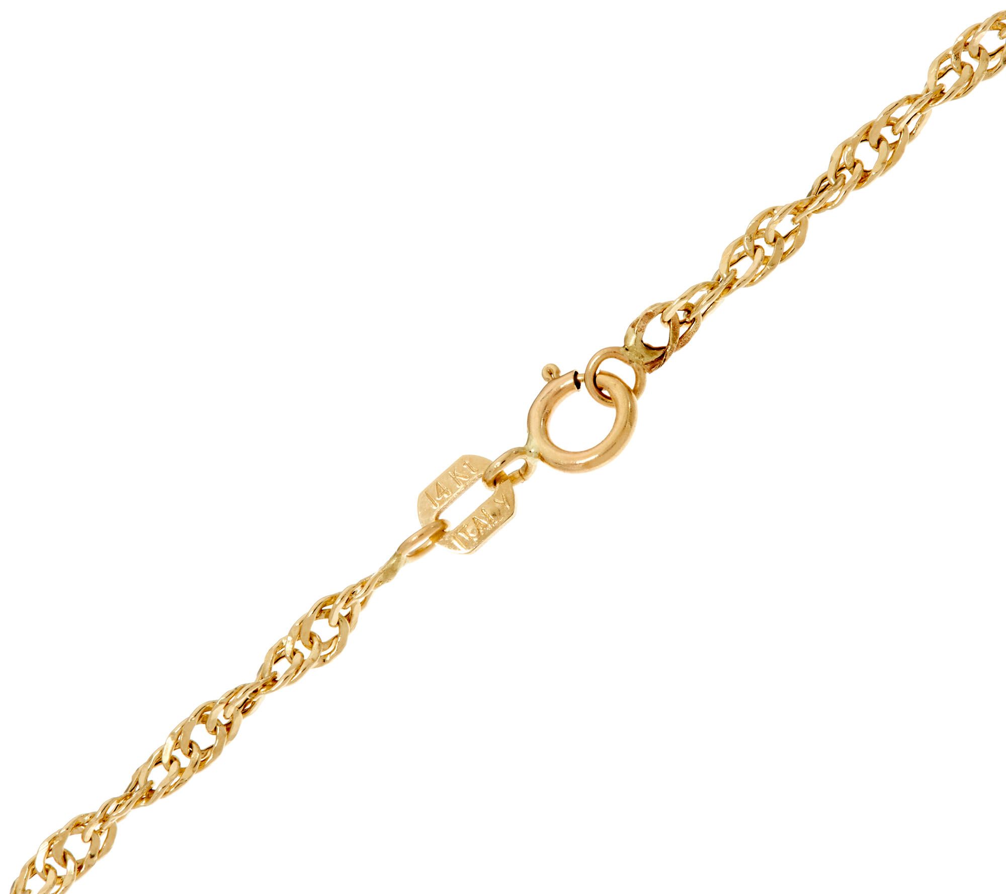 EternaGold 24" Singapore Necklace 14K Gold - QVC.com
