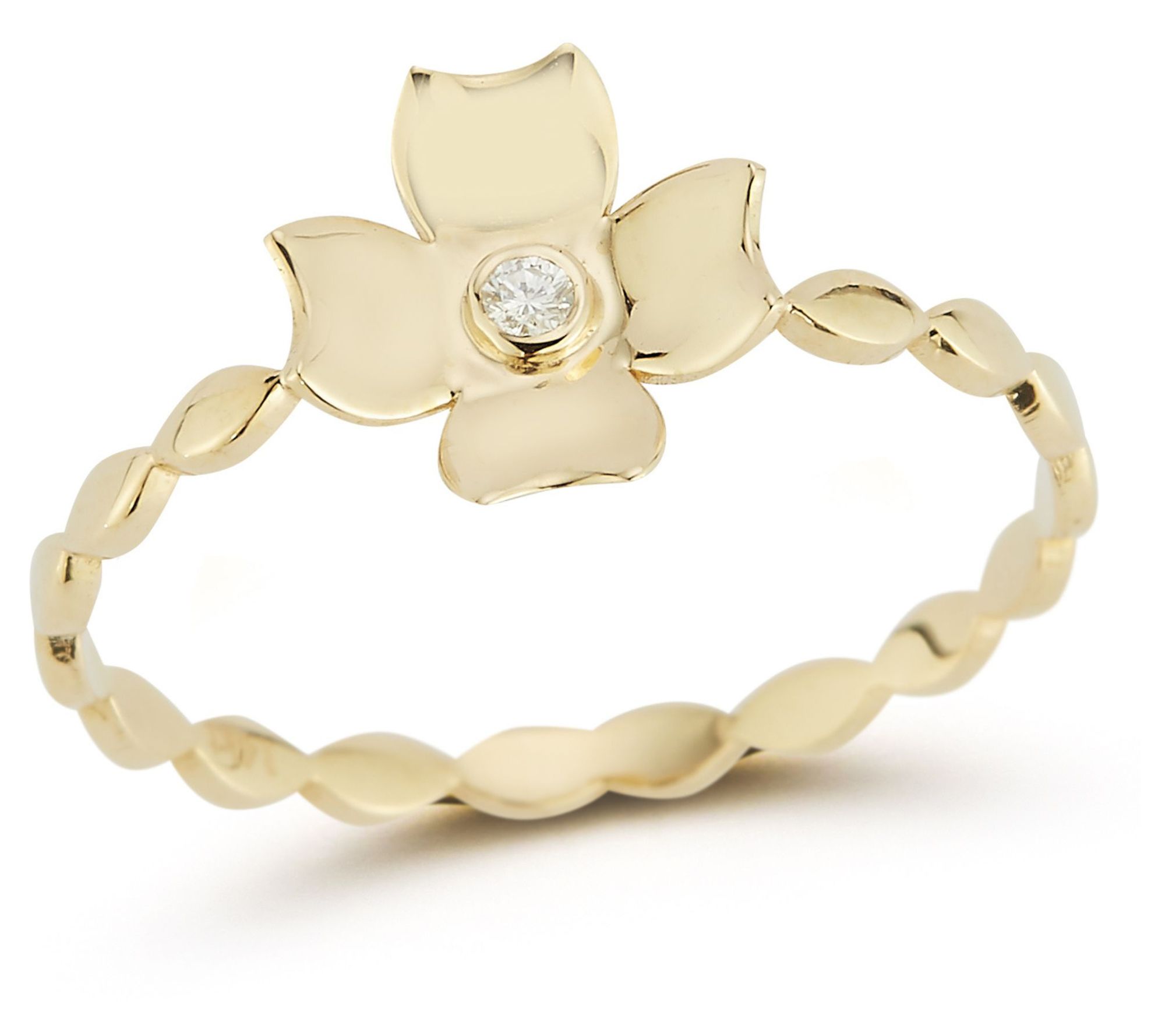 Luminosa Gold Diamond Accent Flower Ring, 14K - QVC.com
