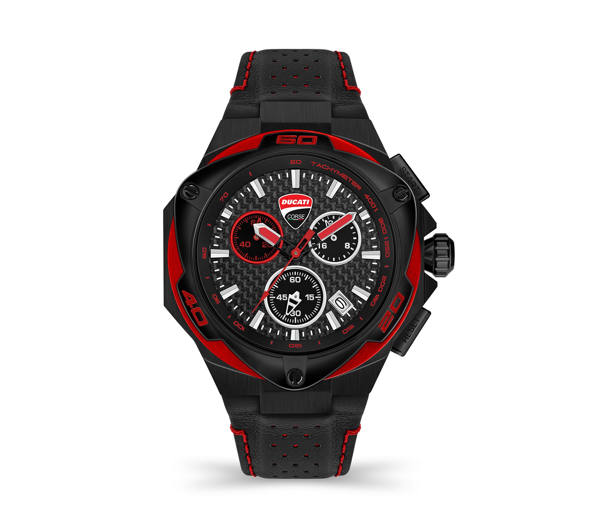 Ducati Corse Men's Motore Red Accent Chronograph Watch - QVC.com