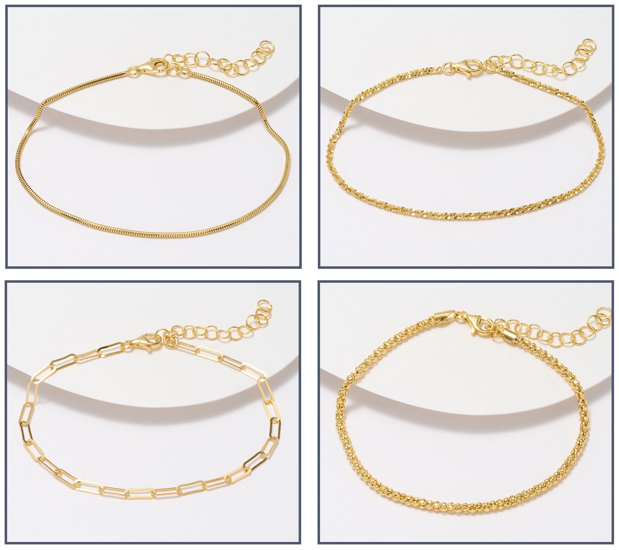 UltraFine 950 Silver Choice of Chain 9"+2" Anklet, 2.8-4.2g - QVC.com