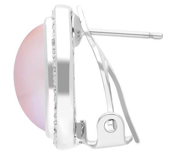 Dallas Prince Sterling Mabe Pearl & Chrome Marcasite Earrings - QVC.com