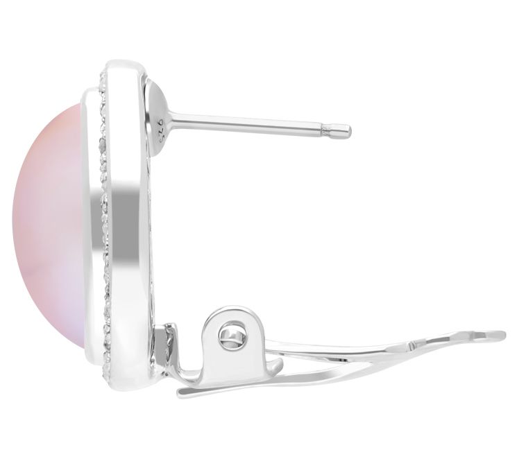 Dallas Prince Sterling Mabe Pearl & Chrome Marcasite Earrings - QVC.com