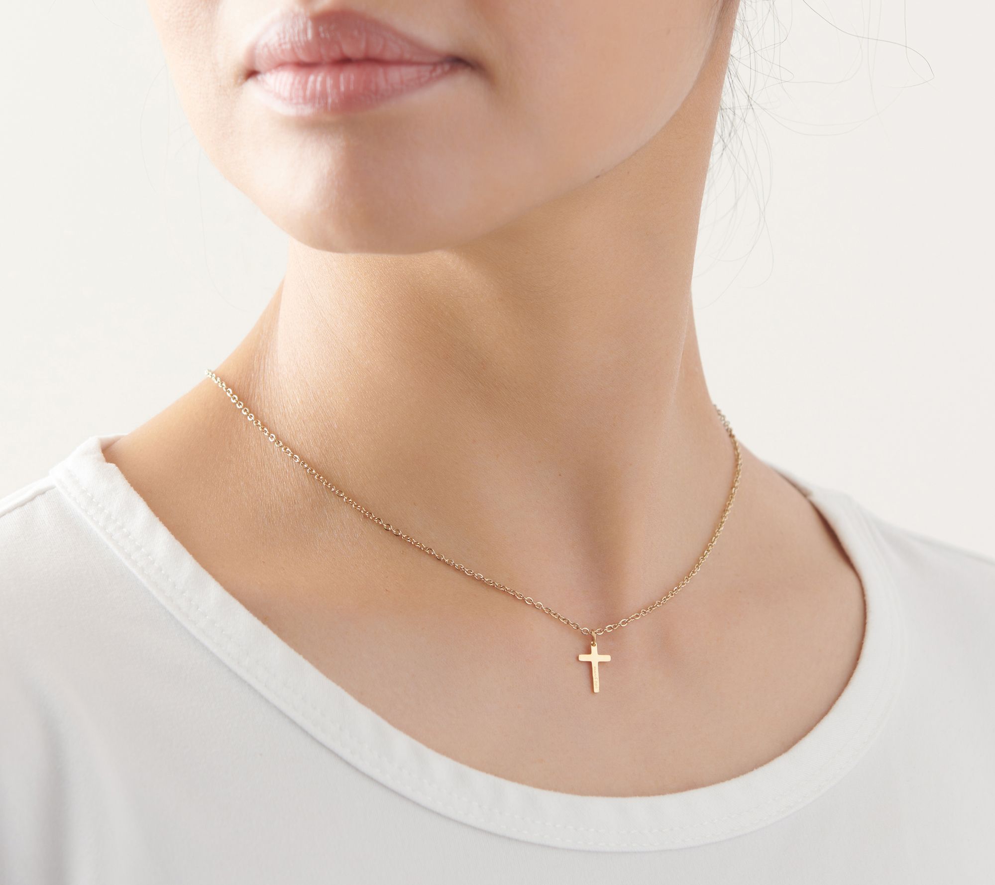 The Vintage Sparrow 14K Gold Plated Cross Necklace - QVC.com