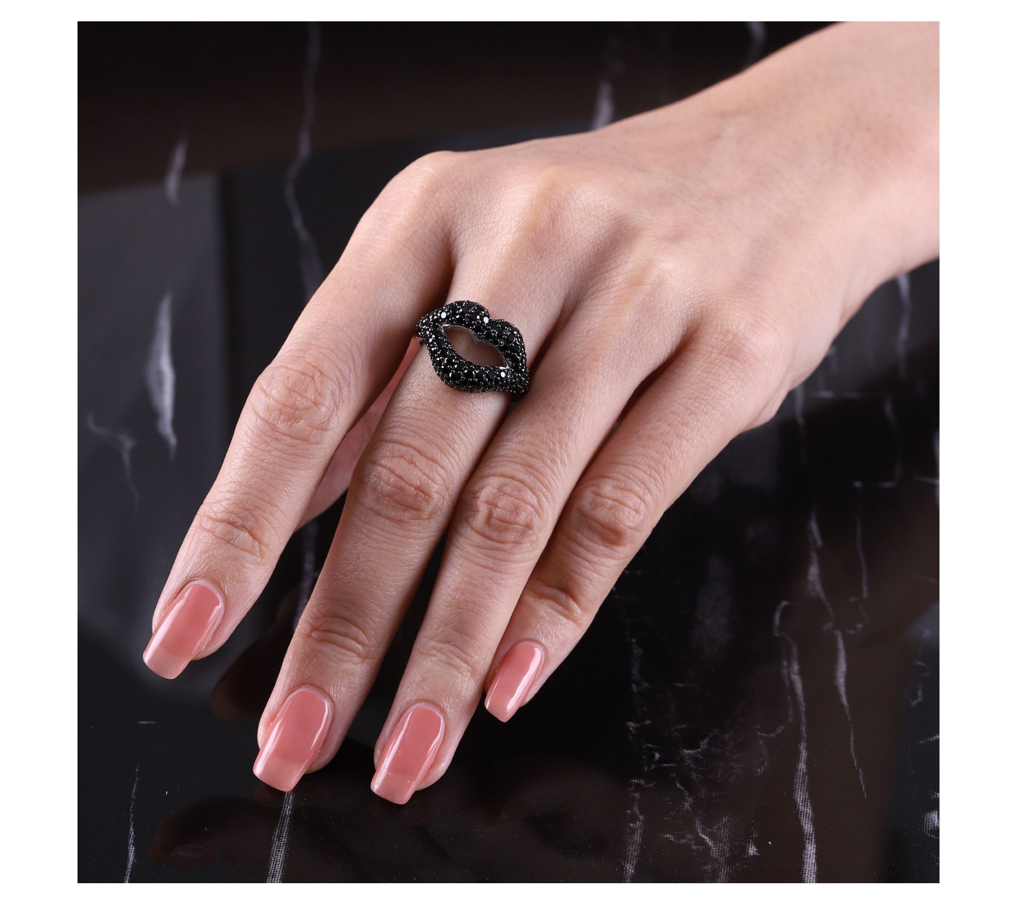 Margo Manhattan Sterling Silver Black Spinel Bisoux Ring - QVC.com