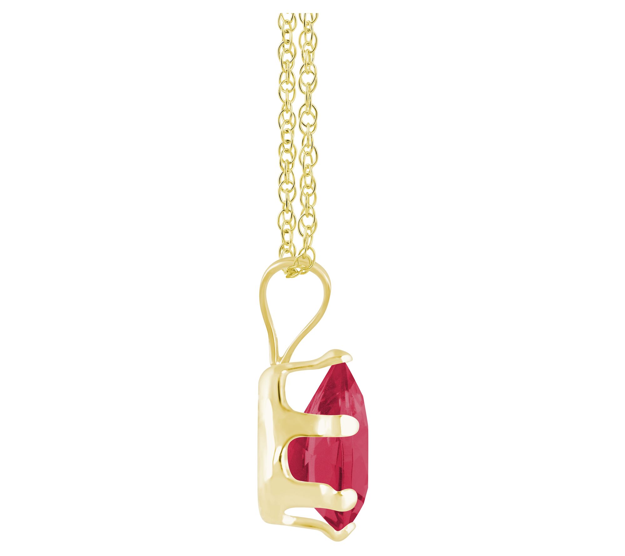 Affinity Gems Pear Cut Created Gemstone Necklace, 10K Gold - QVC.com