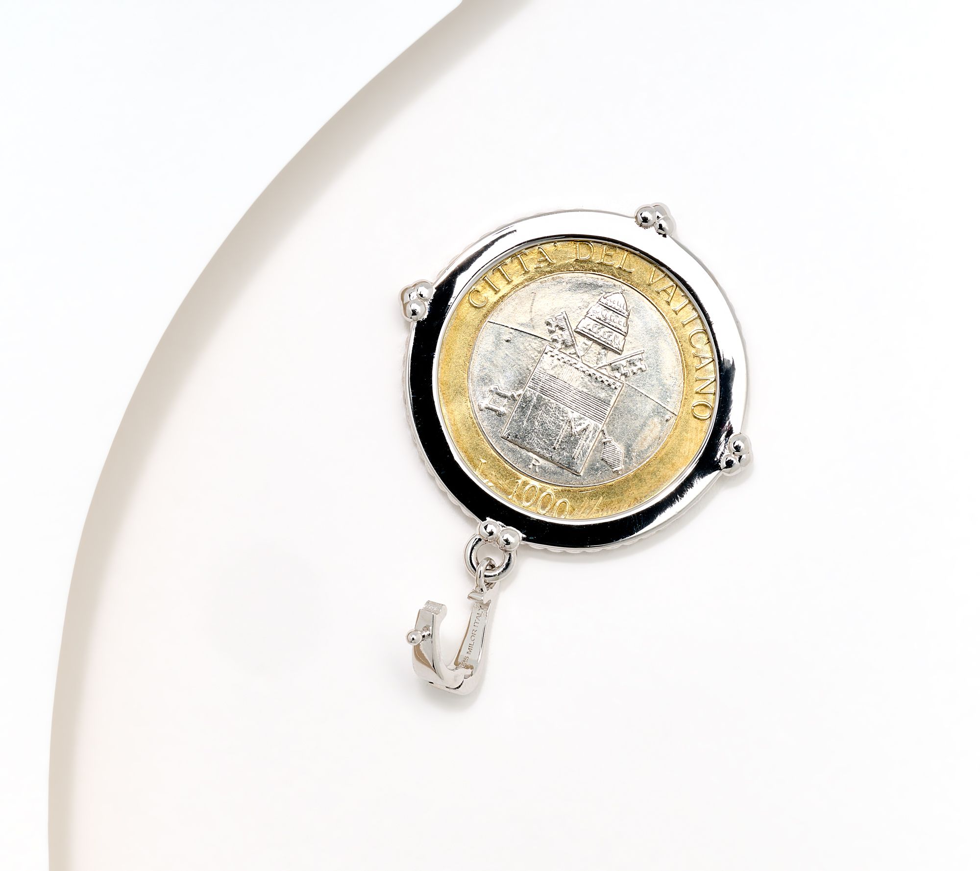 David Markstein Sterling Silver Genuine Vatican Lira Coin Necklace ...