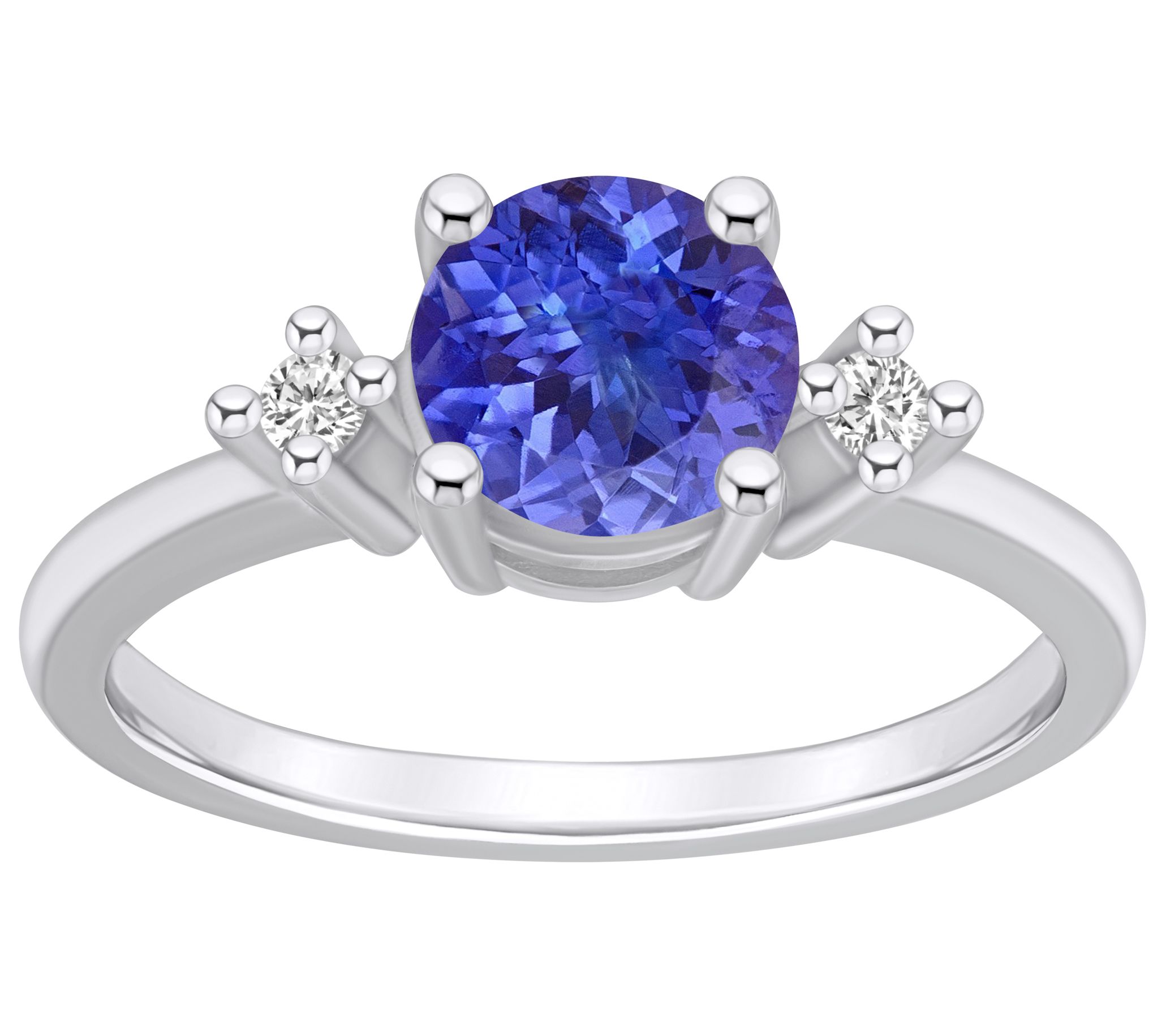Affinity Gems Round Tanzanite & Diamond Ring, 1K Gold - QVC.com