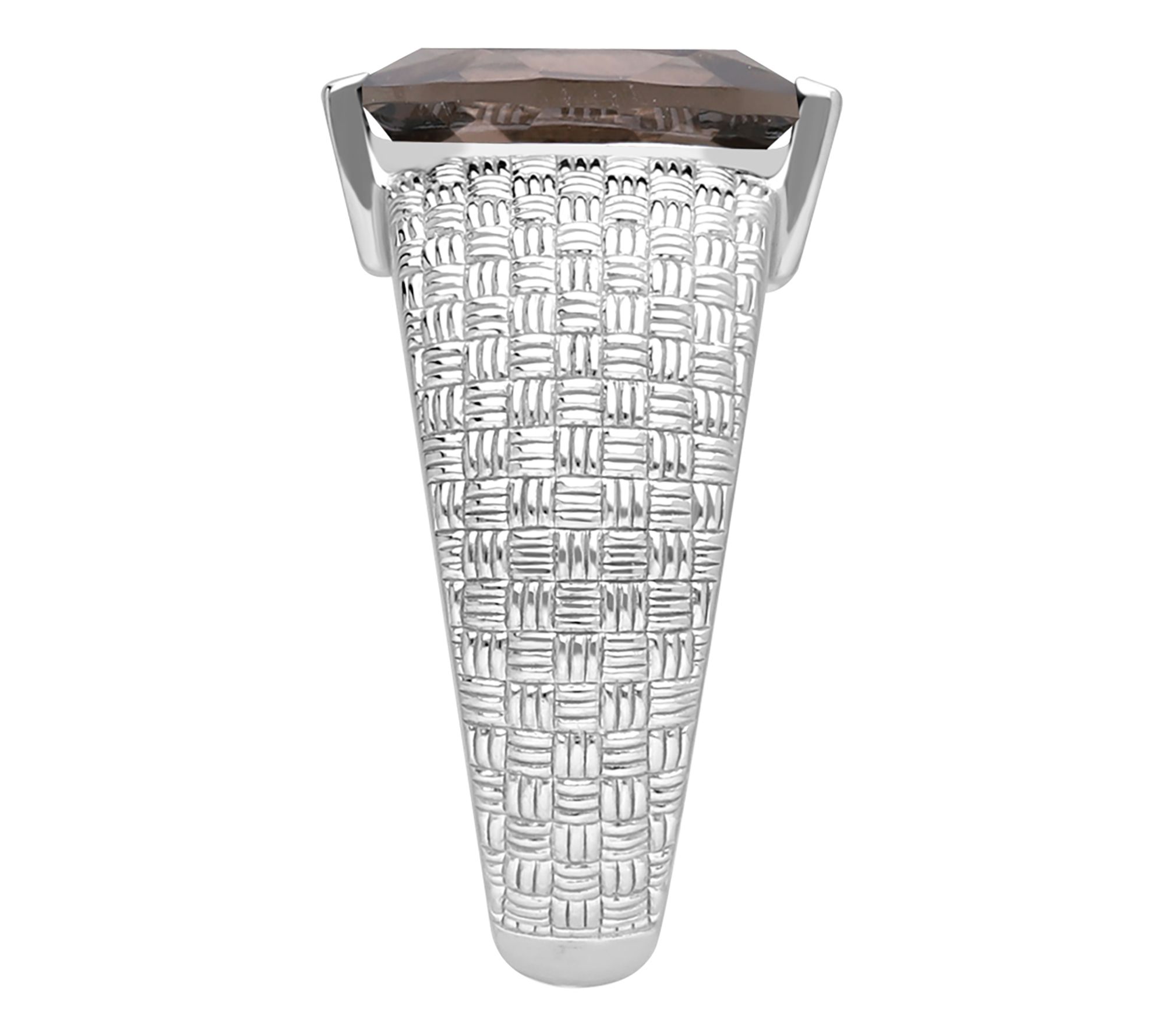 Ariva Sterling Silver Basketweave Gemstone Ring - QVC.com
