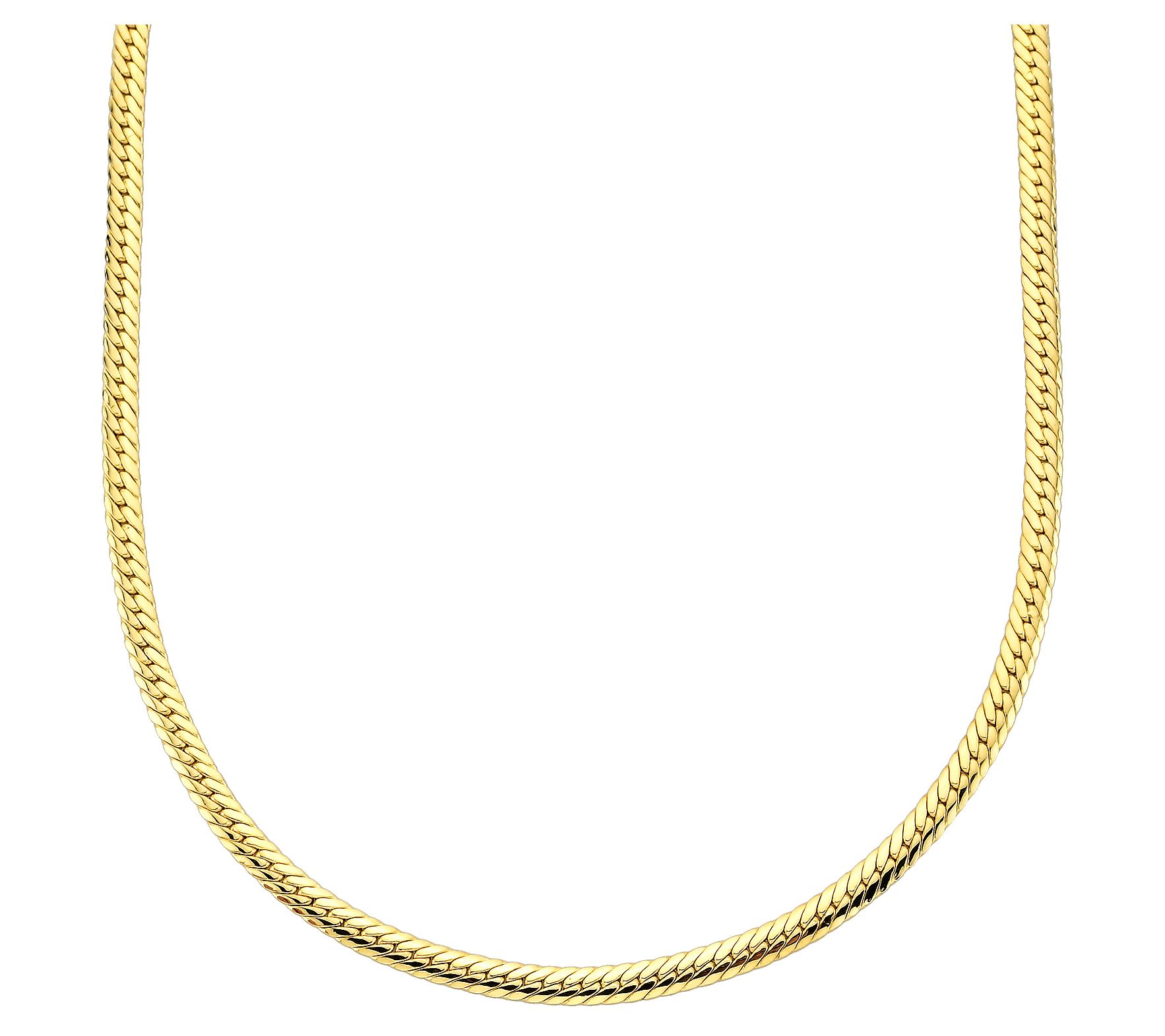 Adorna 14K Gold Cuban Snake Chain 16" Necklace - QVC.com