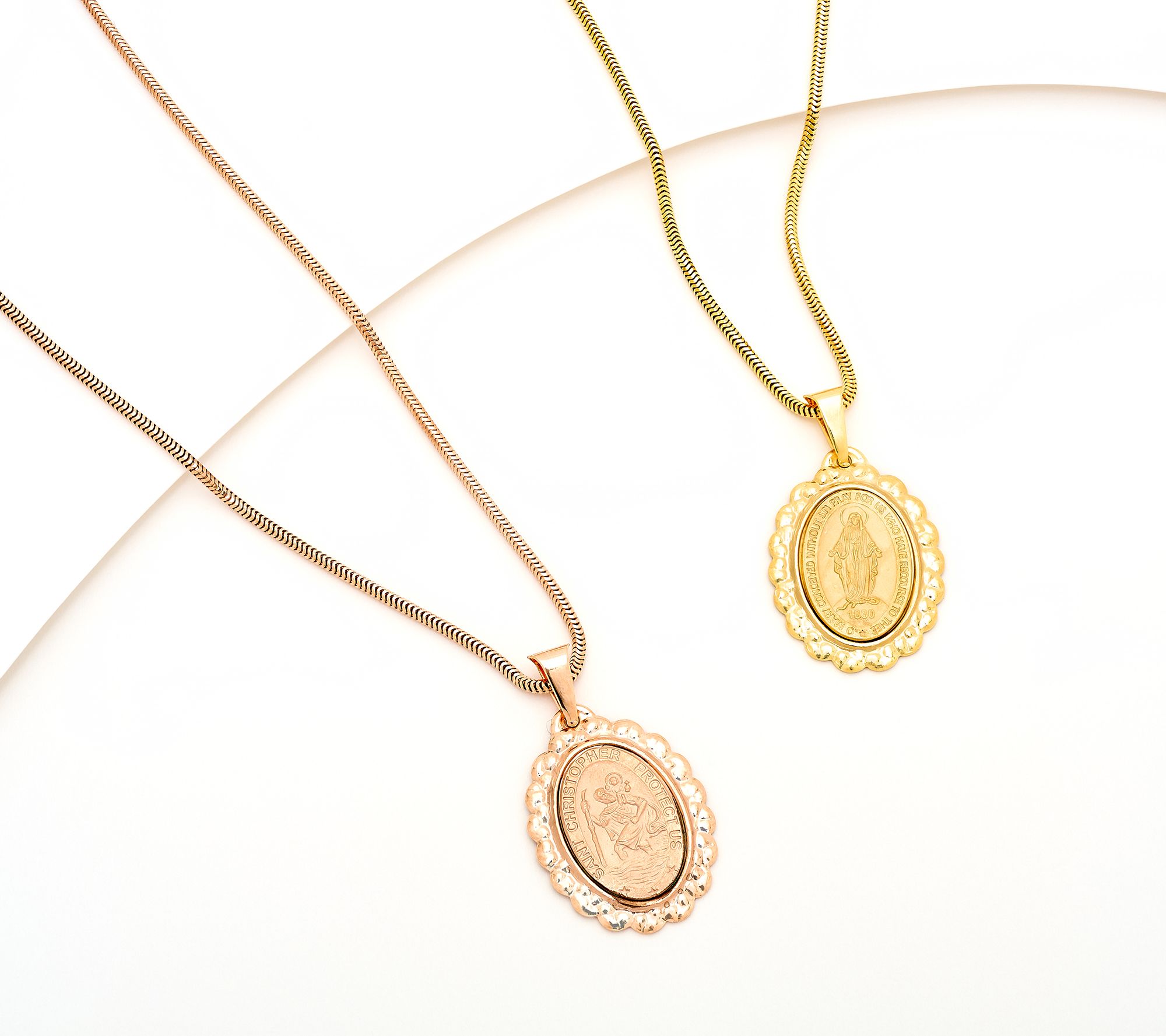 David Markstein Sterling Silver Religious Oval Pendant w/ Necklace ...