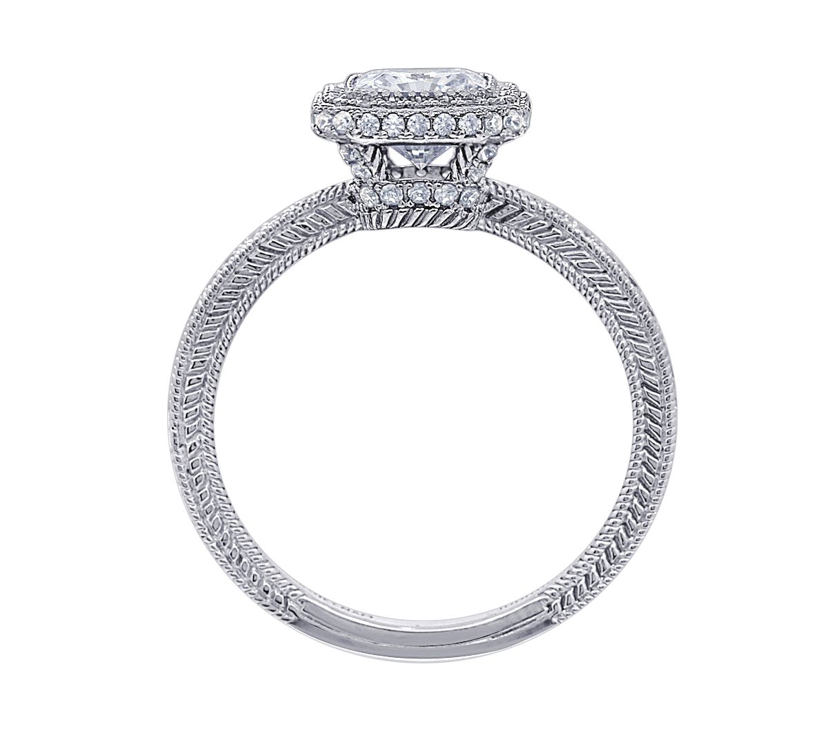 Judith Ripka Sterling Silver 2.00 cttw Diamonique Halo Ring - QVC.com