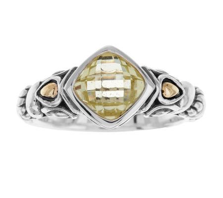 JAI Sterling & 14K Gemstone Stack Ring Ring - QVC.com