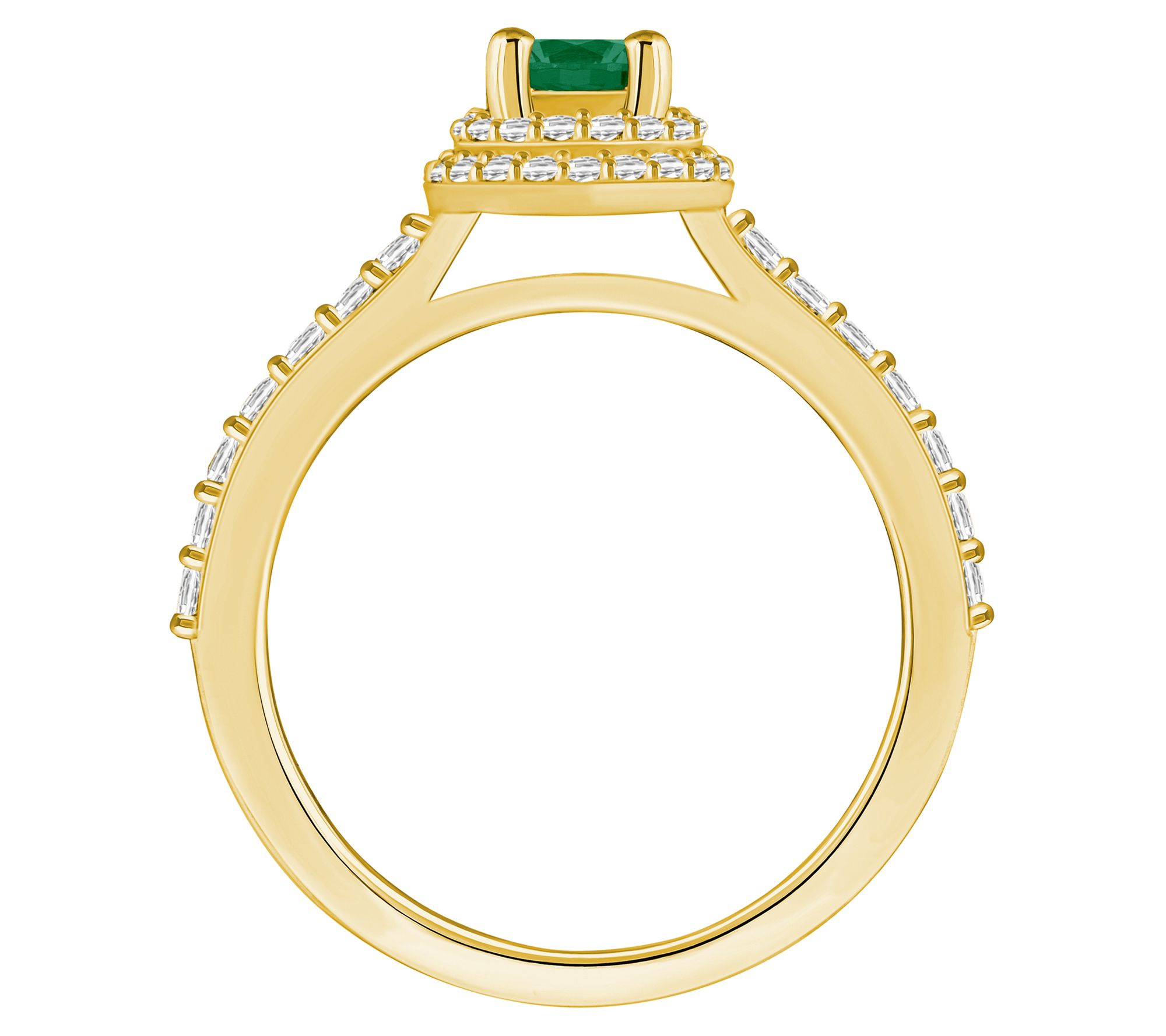 Affinity Gems Precious Gem & Diamond Double Halo Ring, 14K - QVC.com