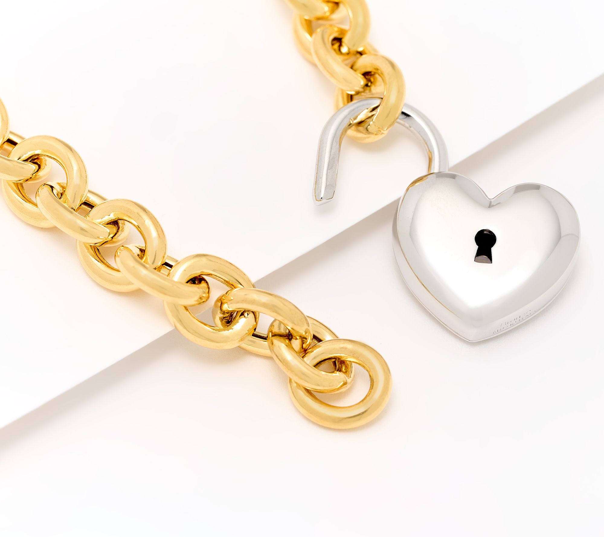 David Markstein Bronze Removable Heart Lock 18" Necklace - QVC.com