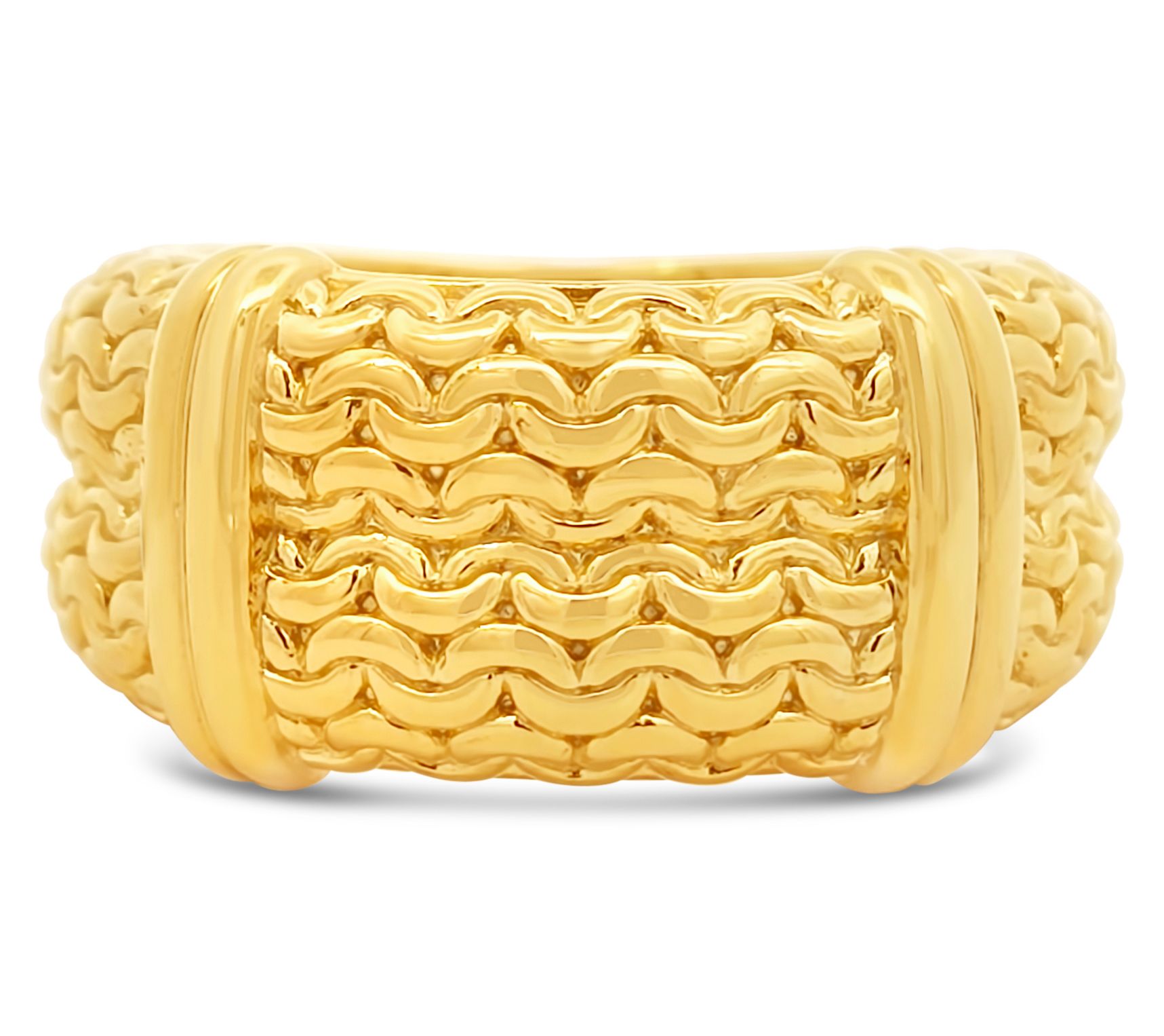 Tiffany Kay Studio 14K Gold Clad Purl TexturedBand Ring - QVC.com