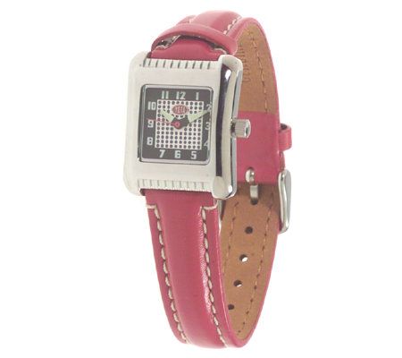 "Radio Yota" Stainless Steel Red Strap Watch with Radio - QVC.com