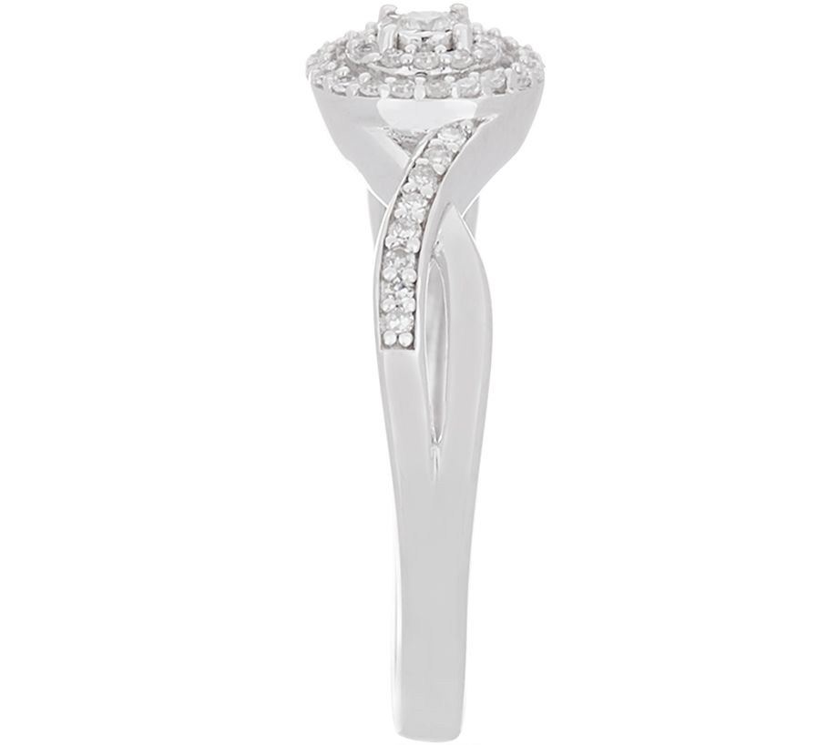 "As Is" Affinity Diamond 1/5cttw Miracle Plate Ring, Sterling - QVC.com