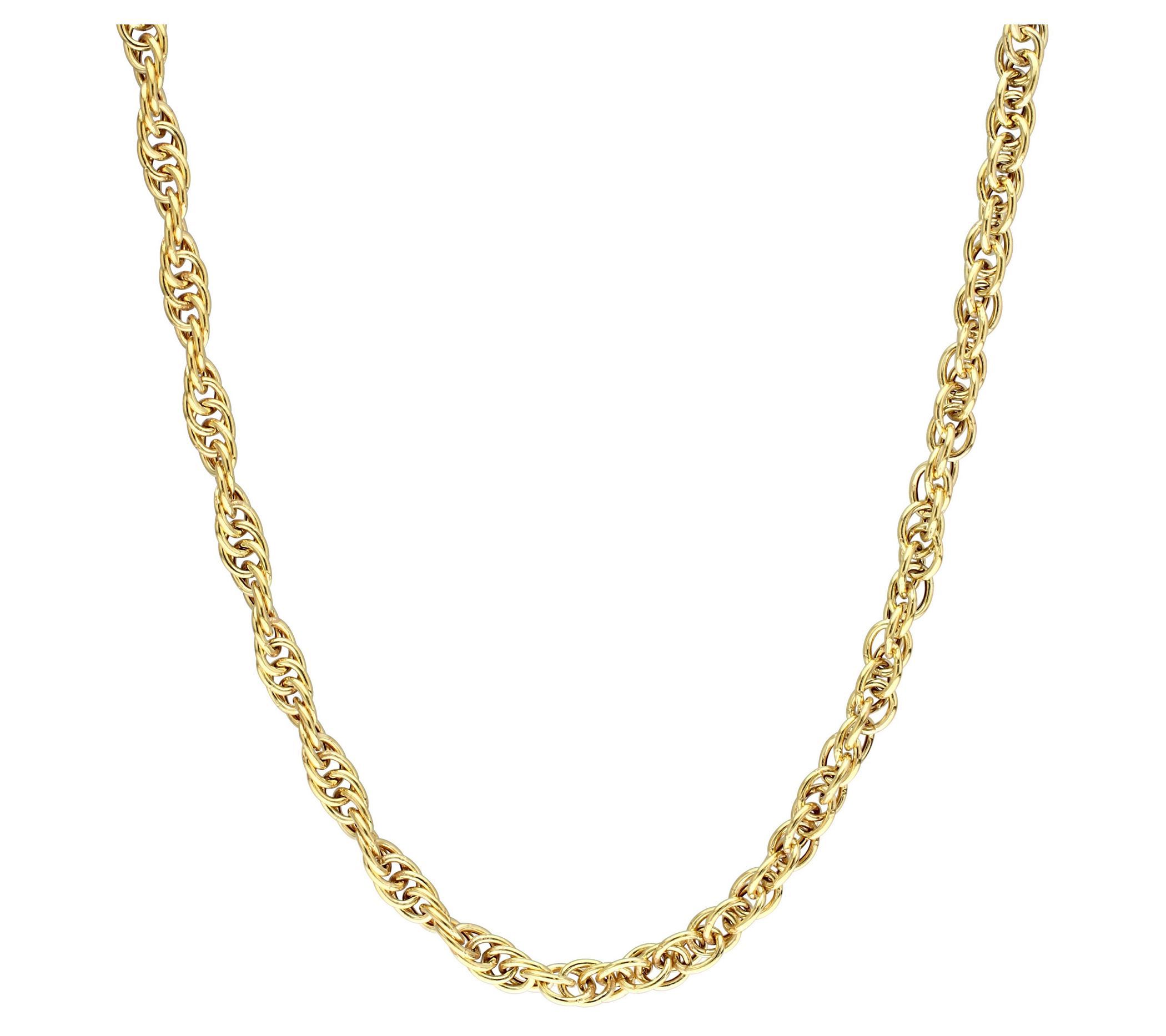 18K Gold-Plated 3.7mm Singapore Chain Necklace - QVC.com
