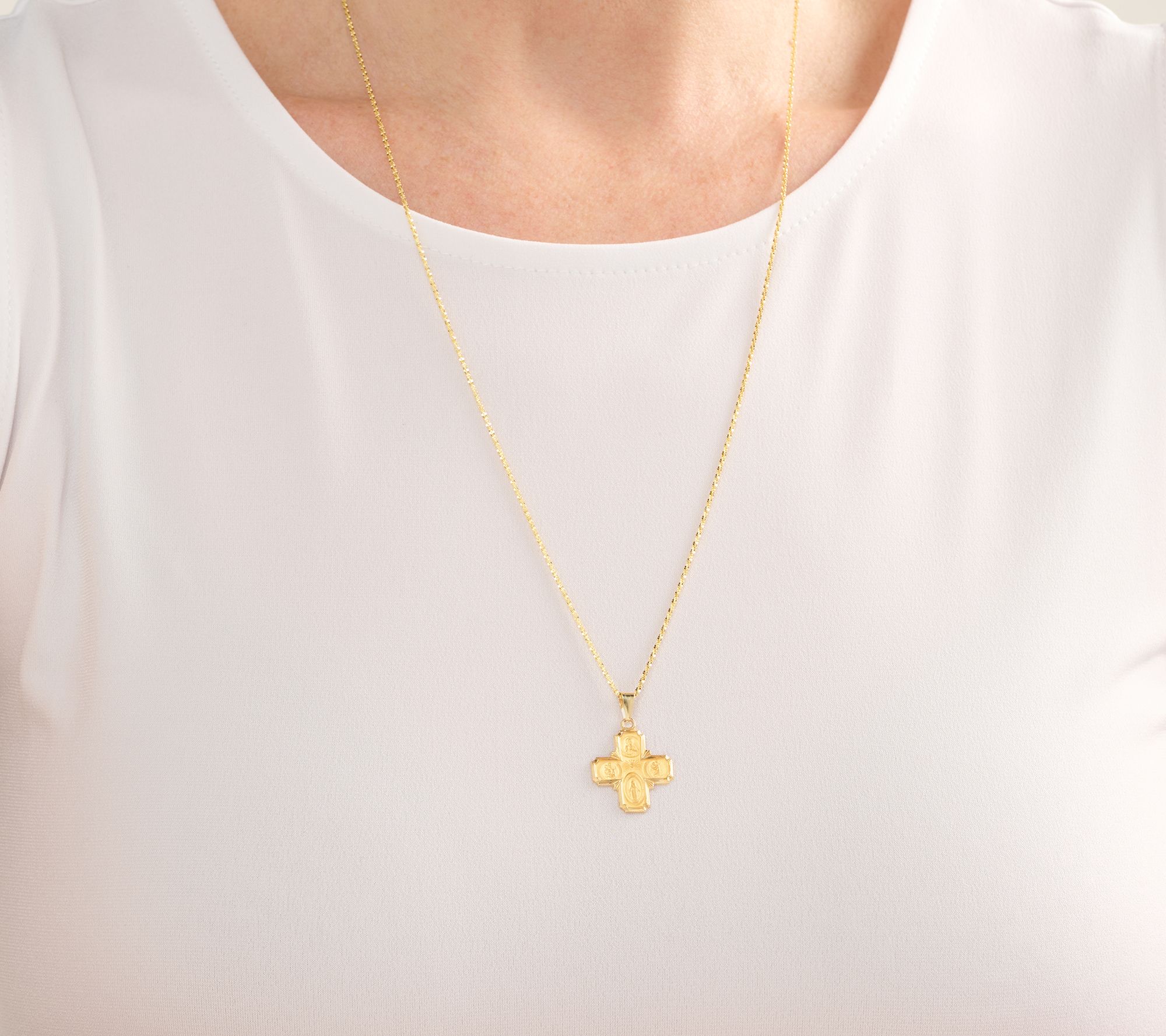 "As Is" Italian Gold x David Markstein Scapular Cross Pendant, 14K ...